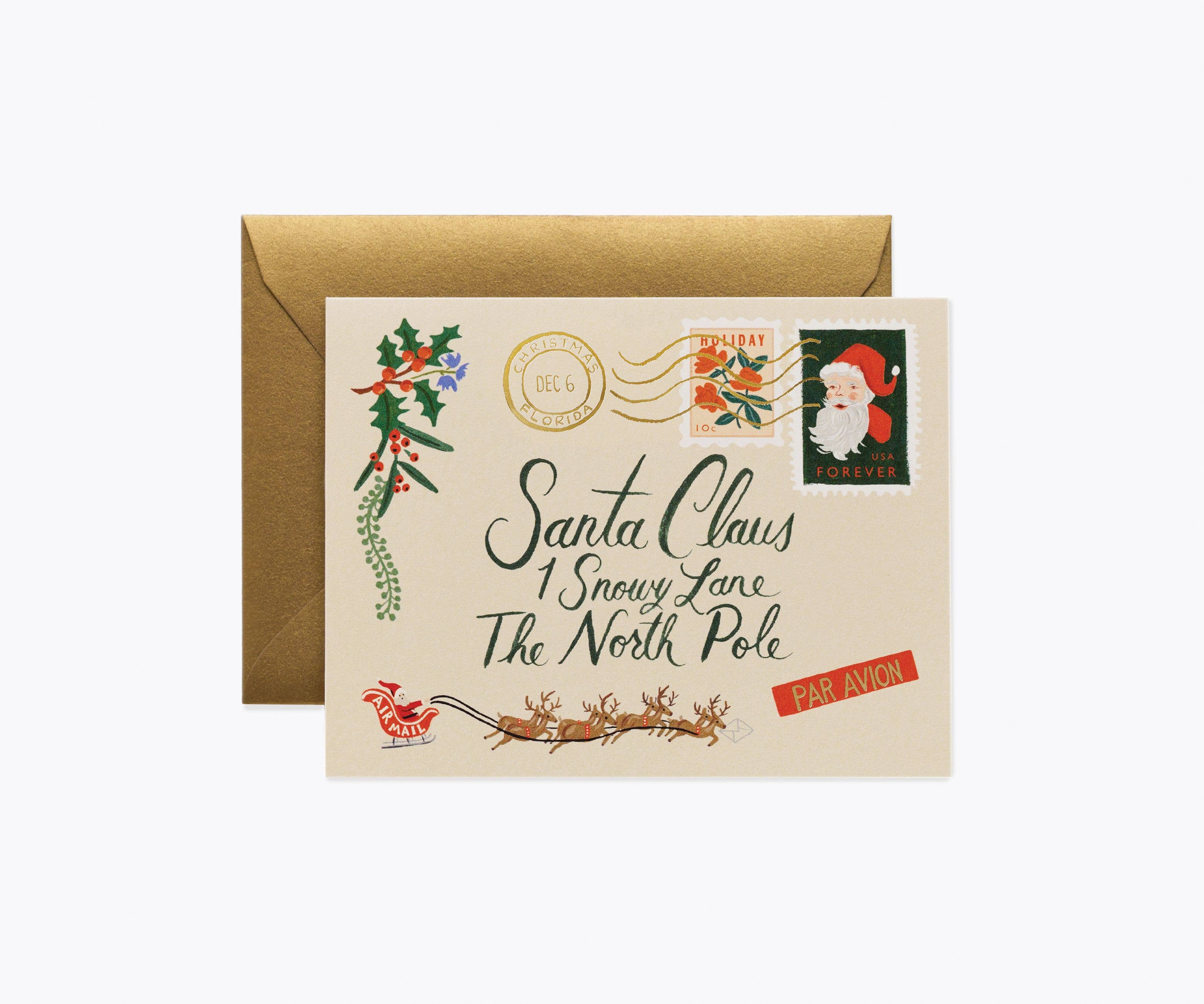 "Santa Letter" Foiled Greeting Card – More Than Words