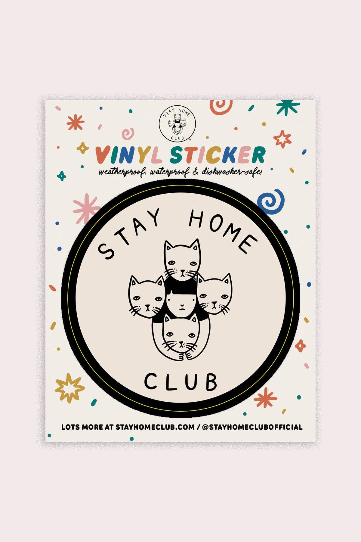 "Stay Home Club Logo" Vinyl Sticker – More Than Words