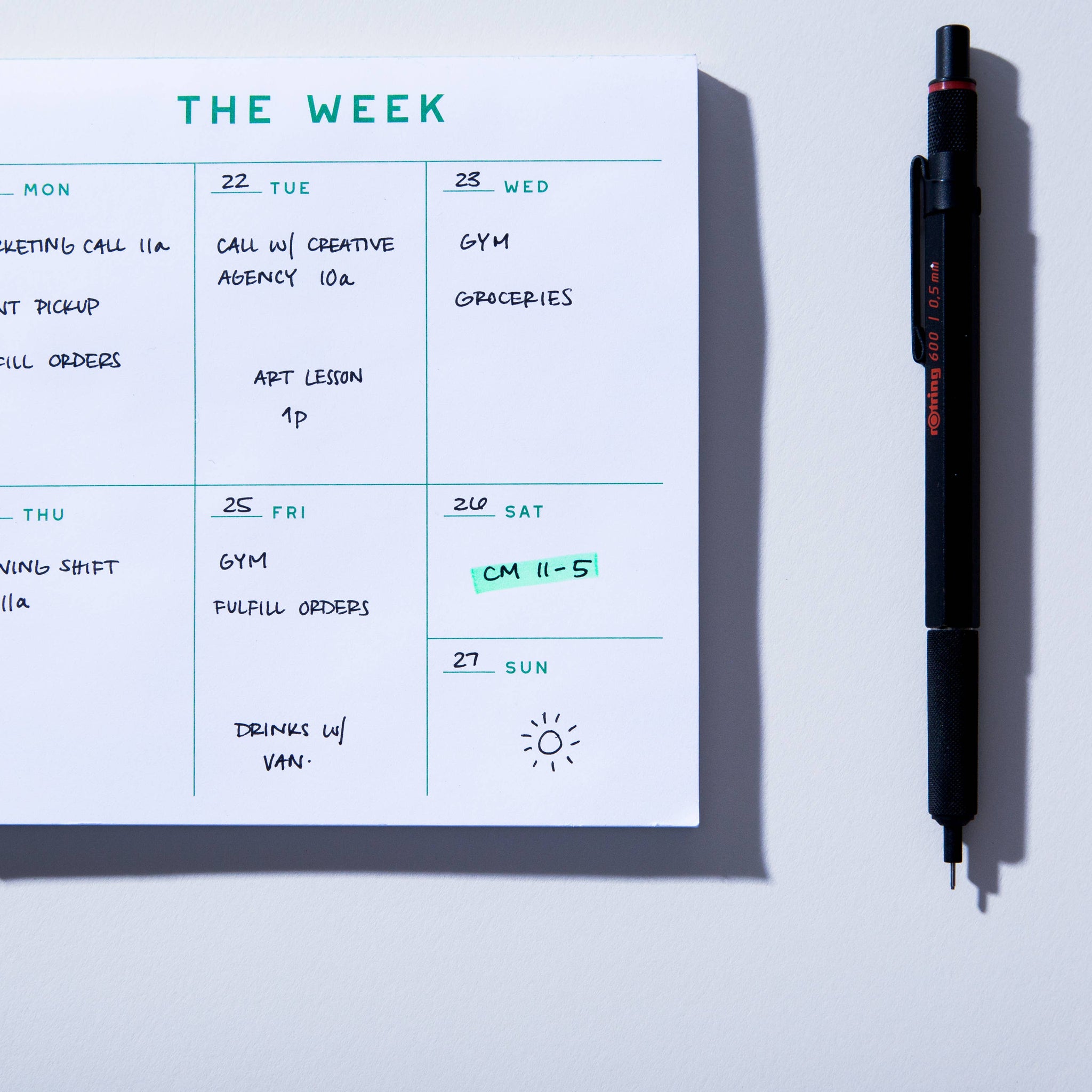 Small Weekly Desk Planner Notepad – More Than Words