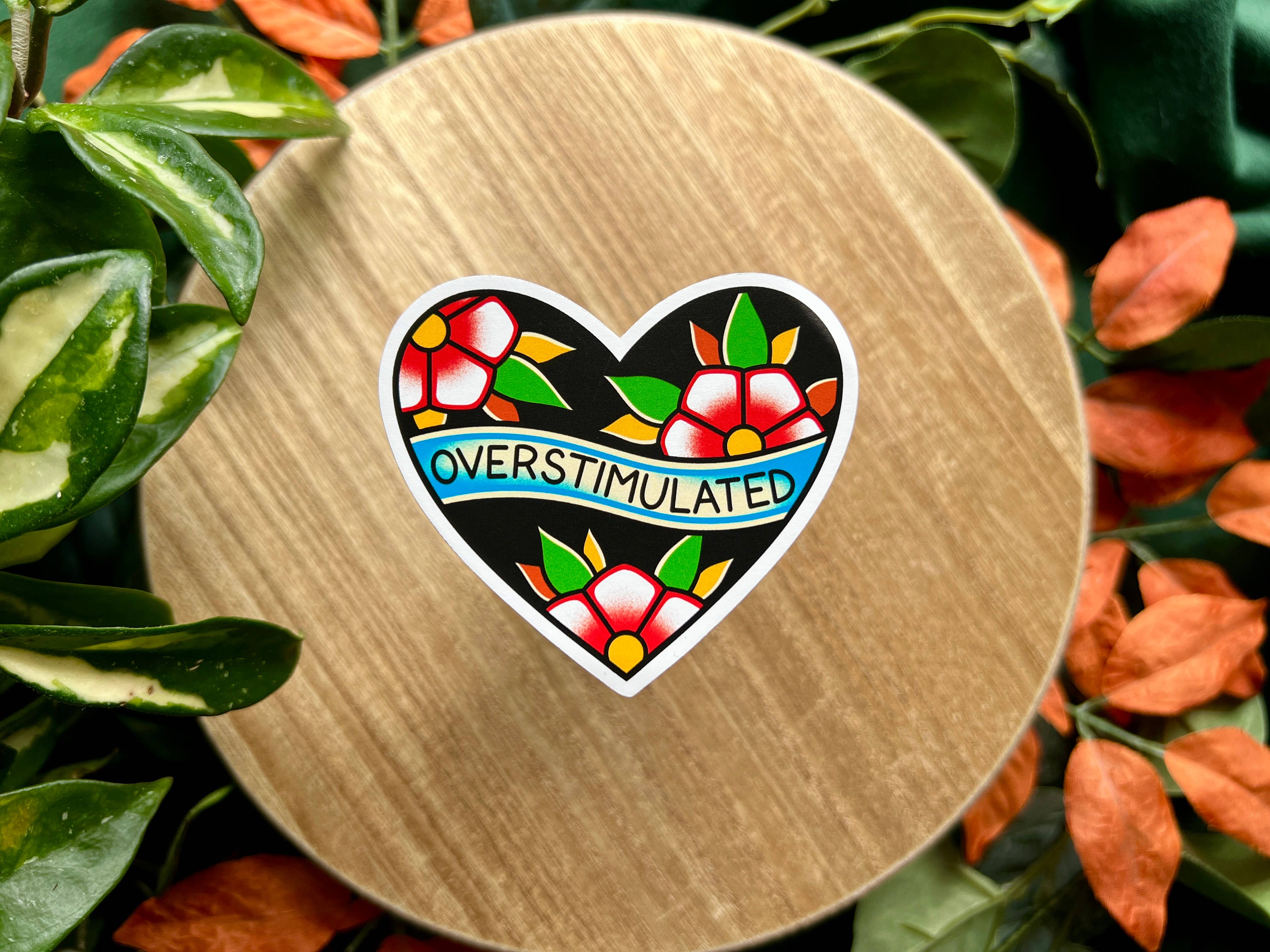 "Overstimulated Heart" Matte Vinyl Sticker – More Than Words