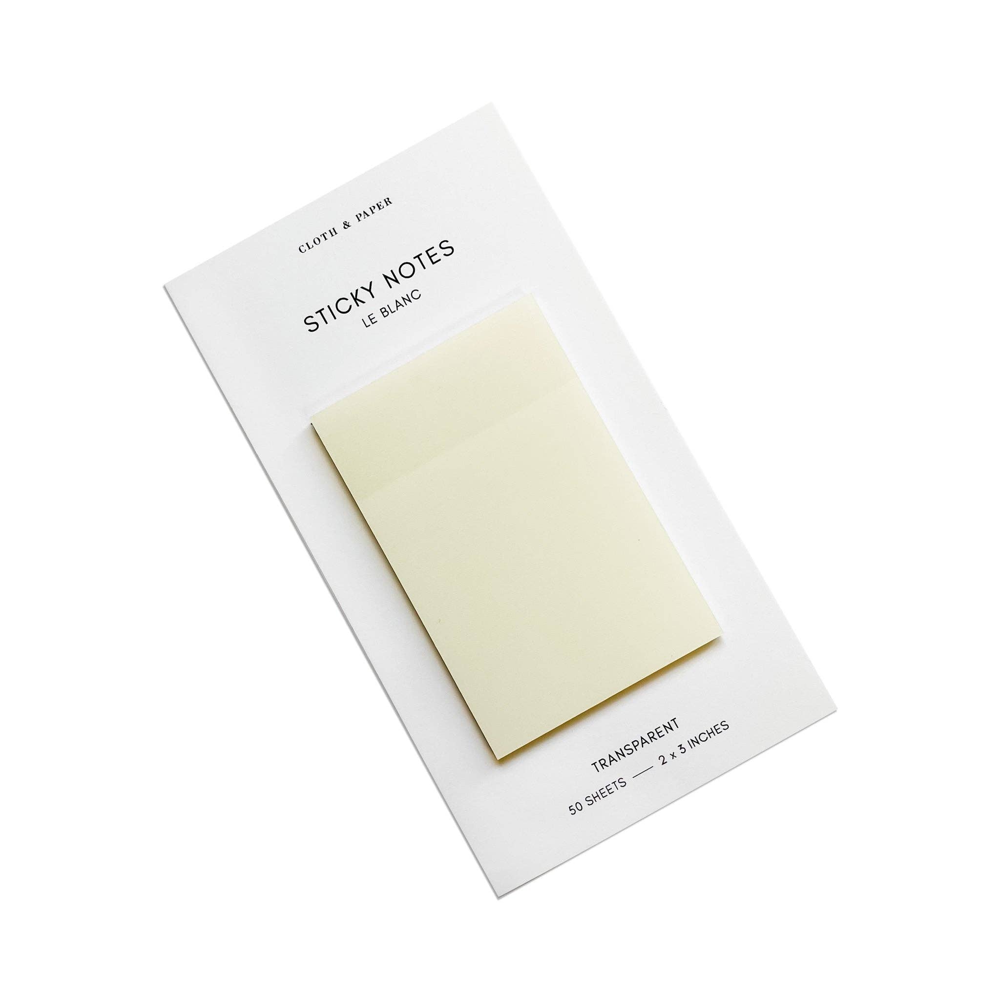 Transparent Rectangular Sticky Notes - Le Blanc – More Than Words